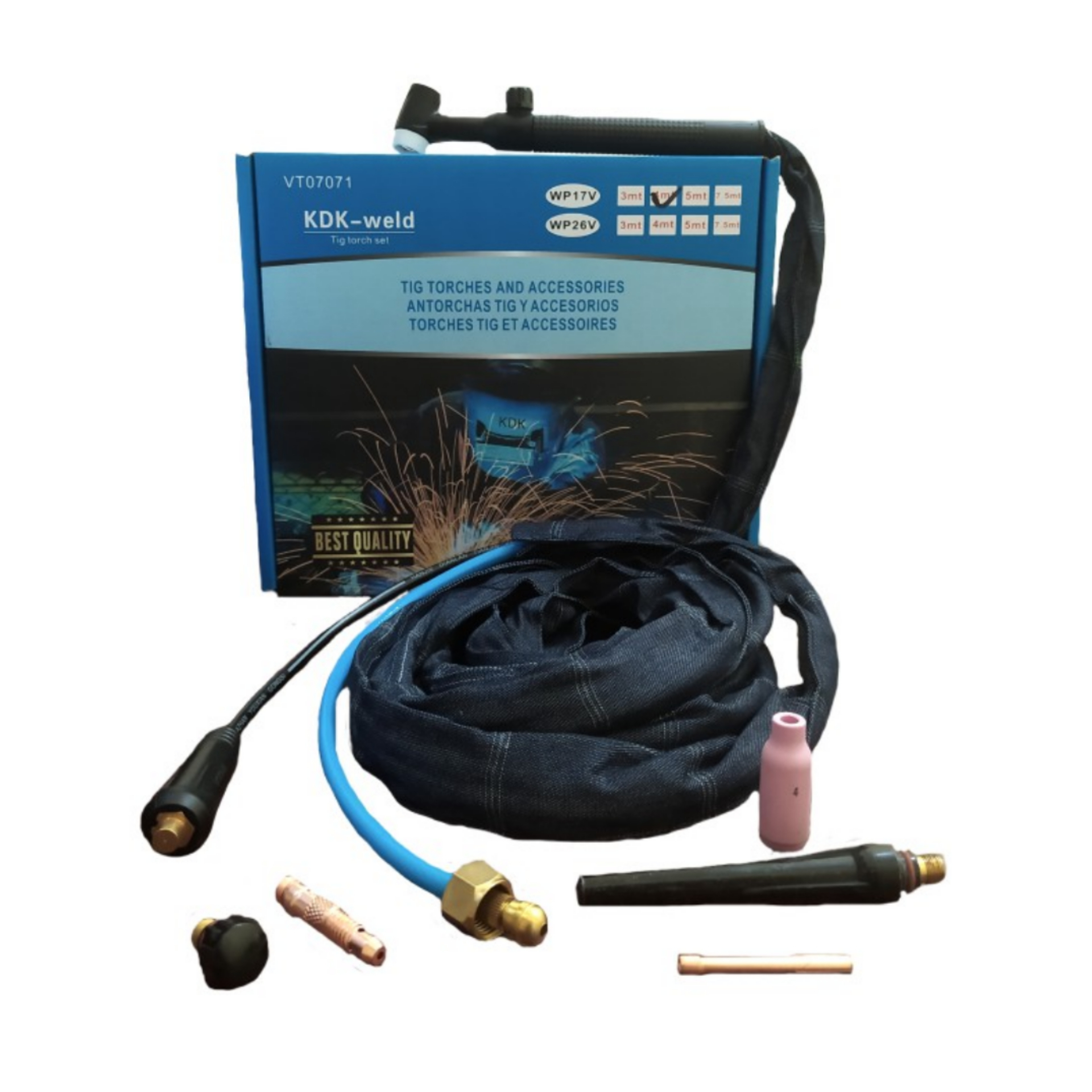 Jual KDK STANG LAS ARGON WP17 4METER / TIG TORCH KDK WP17V 4METER ...