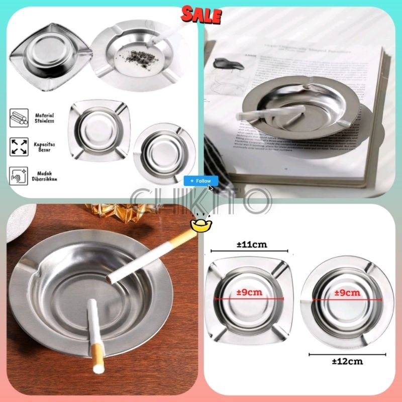 Jual Ashtray Asbak Steinless Abu Rokok Souvenir Kantor Asbak Rokok ...