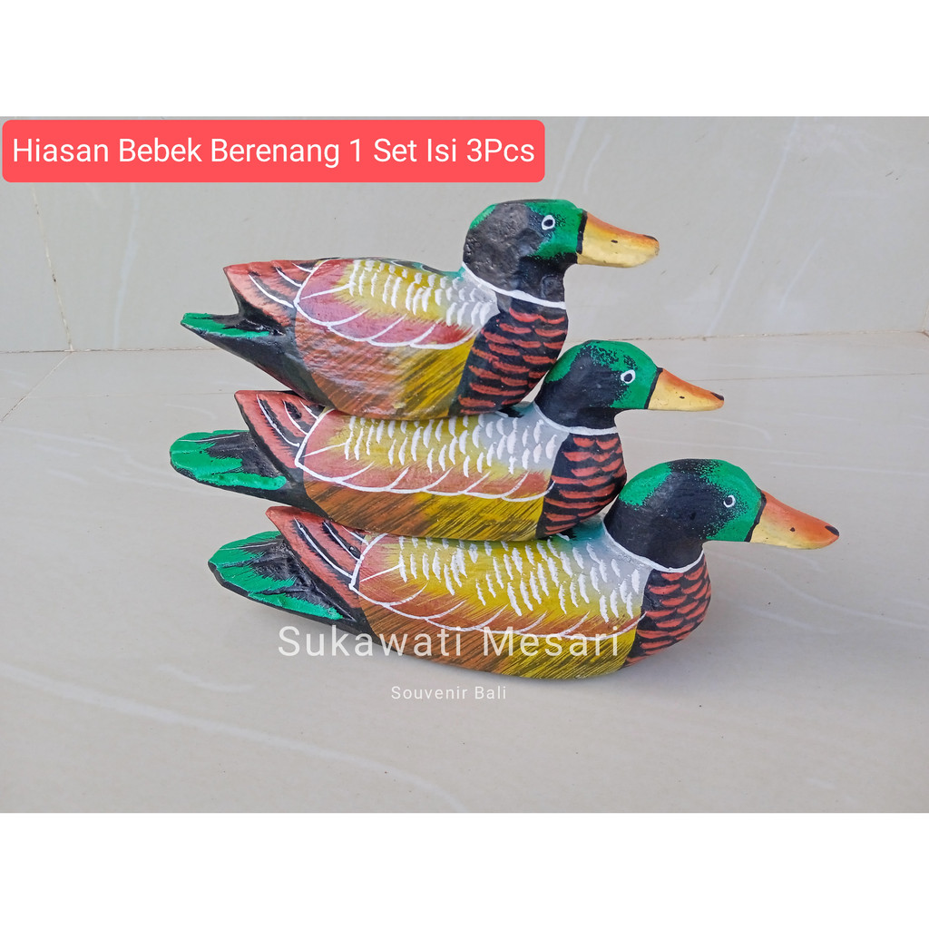 Jual Dekorasi Hiasan Patung Bebek Berenang 1 Set Isi 3Pcs Kerajinan ...