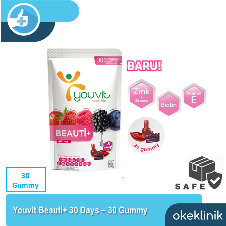Jual Youvit Beauti+ Beauti Plus 30 Days - 30 Gummy Pouch 1 Bulan ...