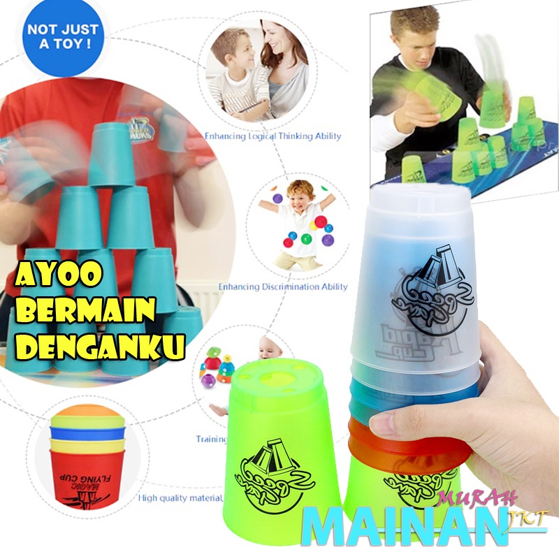 Jual MAINAN ANAK GELAS SUSUN PIRAMIDA MAGIC CUP MAGIC FLYING CUP YG14 ...