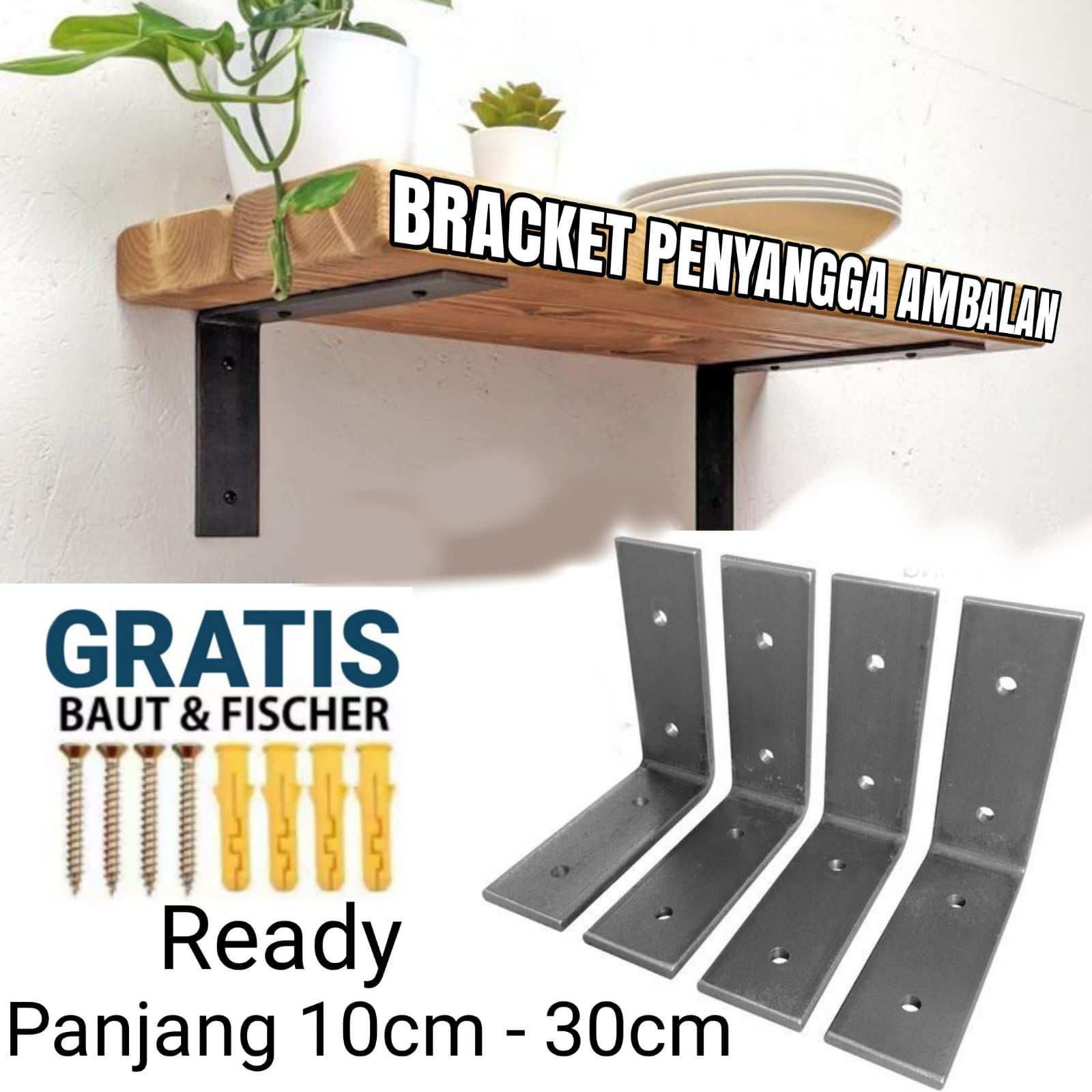 Jual BRACKET SIKU / BRACKET PENYANGGA PAPAN / Besi Siku Rak Dinding ...