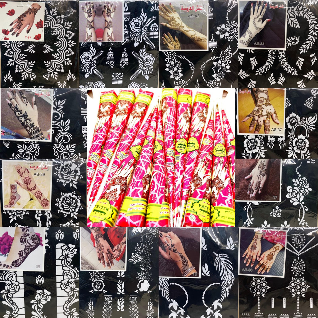 Jual Sticker Henna Malika Henna Cone Hand Painting Henna Tangan ...