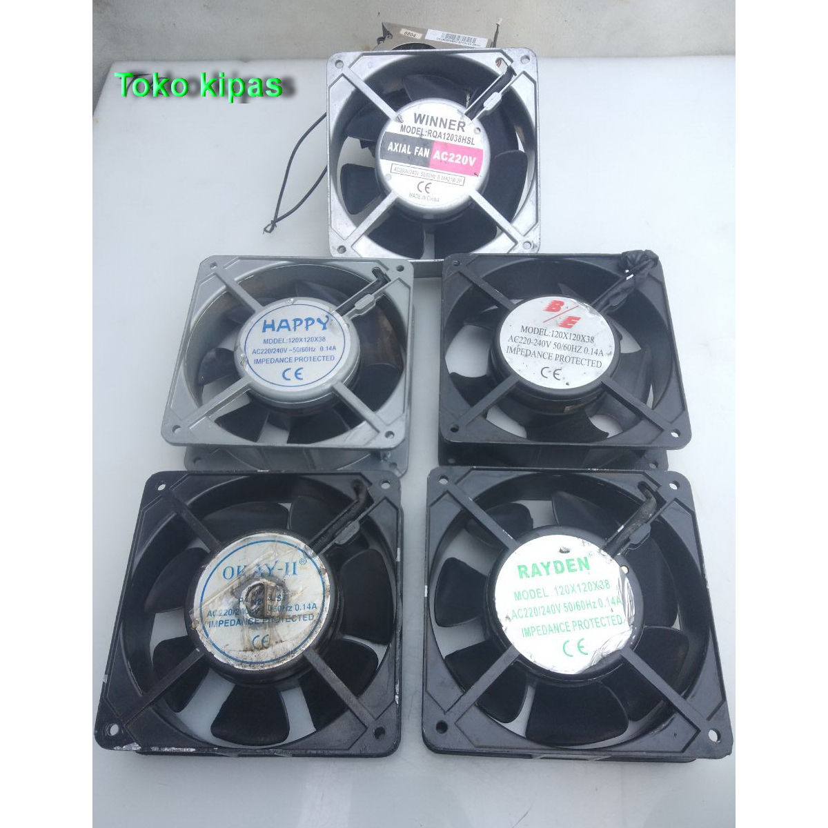 Jual Cooling Fan ac 220Vac 0.14A Brbagai Macam Brand ukuran 12x12x3.8cm ...