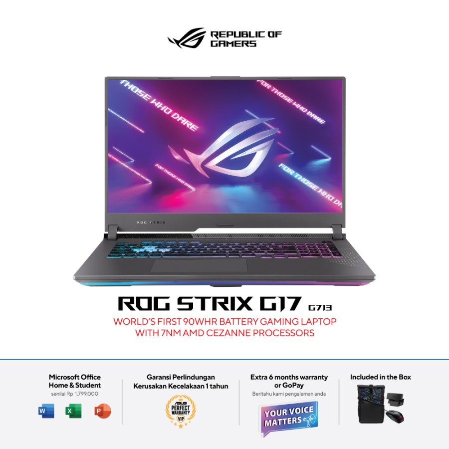Jual [FREE SMARTWATCH] ASUS ROG Strix G17 G713RC-R735B7G-O - Eclipse ...