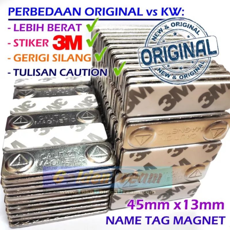 Jual original magnet bet nama dada name tag badge label coution ...