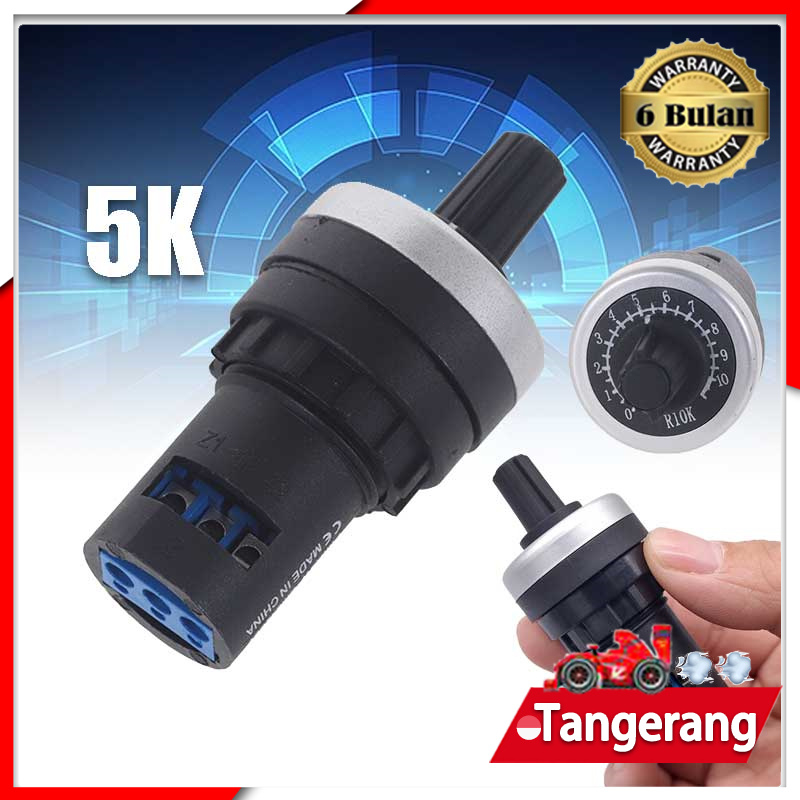 Jual Potensiometer Converter LA42DWQ-22 5k 22mm Potensio Meter Knob VSD ...