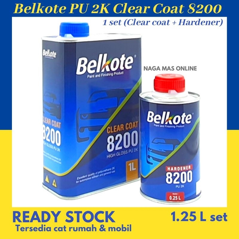 Jual BELKOTE PU 2K CLEAR COAT 8200 (1 LTR) KILAT / BELKOTE CLEAR 8200 ...