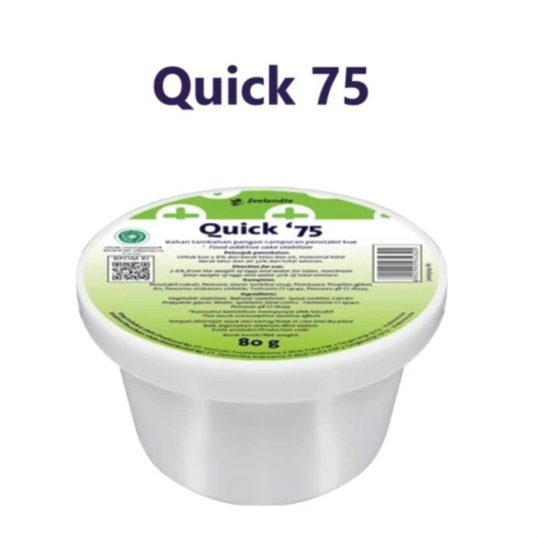 Jual Quick 75 penstabil kue zeelandia 80gr cake stabilizer bahan kue ...