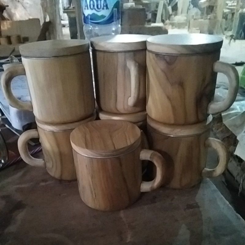 Jual set gelas jati stainless/cangkir jati stainless/cangkir kopi/gelas ...