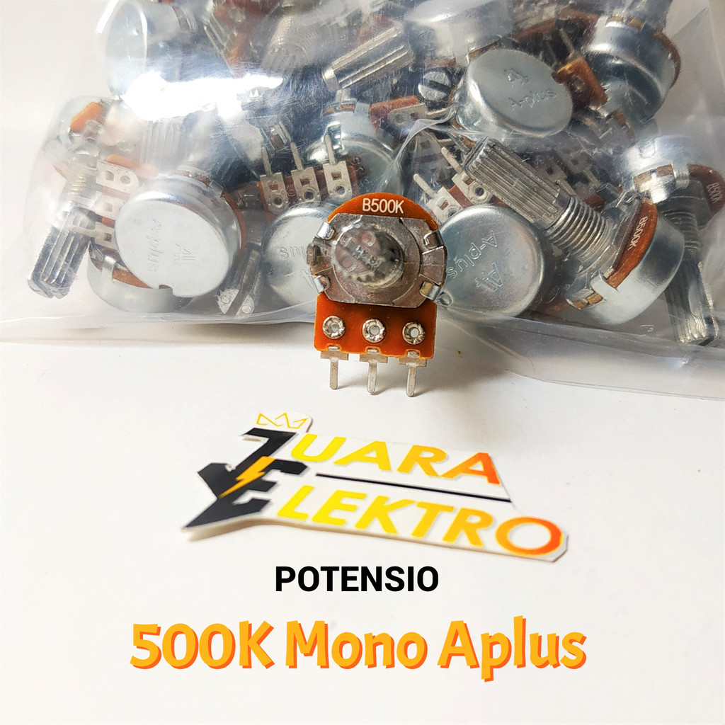 Jual Potensio 500K Mono Aplus | Potensiometer Mono 500K Aplus | Shopee Indonesia