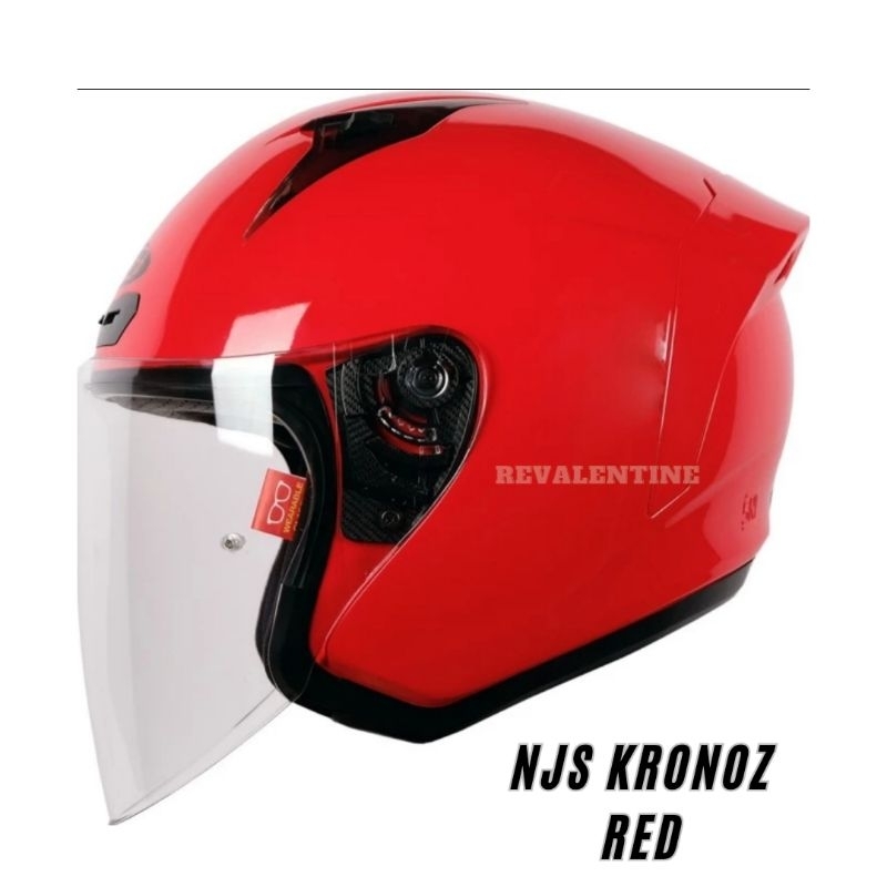 Jual NJS KRONOZ RED SOLID | Helm Half Face Kronoz merah glossy original ...