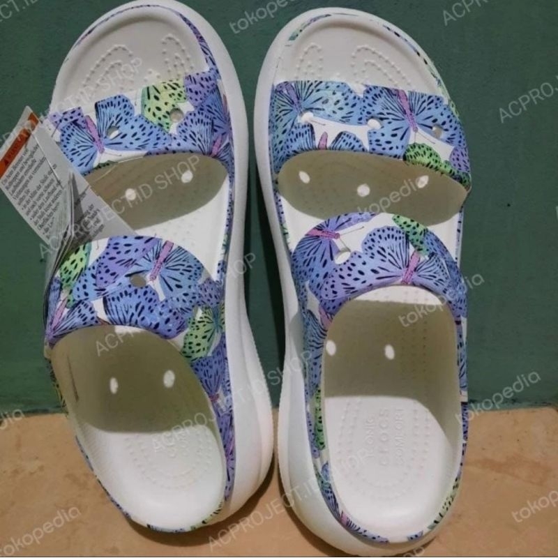 Jual Crocs Classic Crush Sandal - Butterfly (ORIGINAL) | Shopee Indonesia