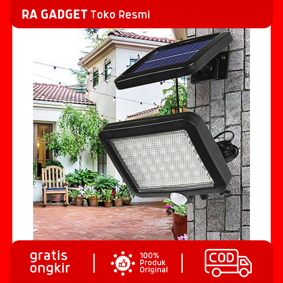 Jual Lampu Dinding Solar Cell Panel Surya Outdoor Sensor PIR Waterproof ...