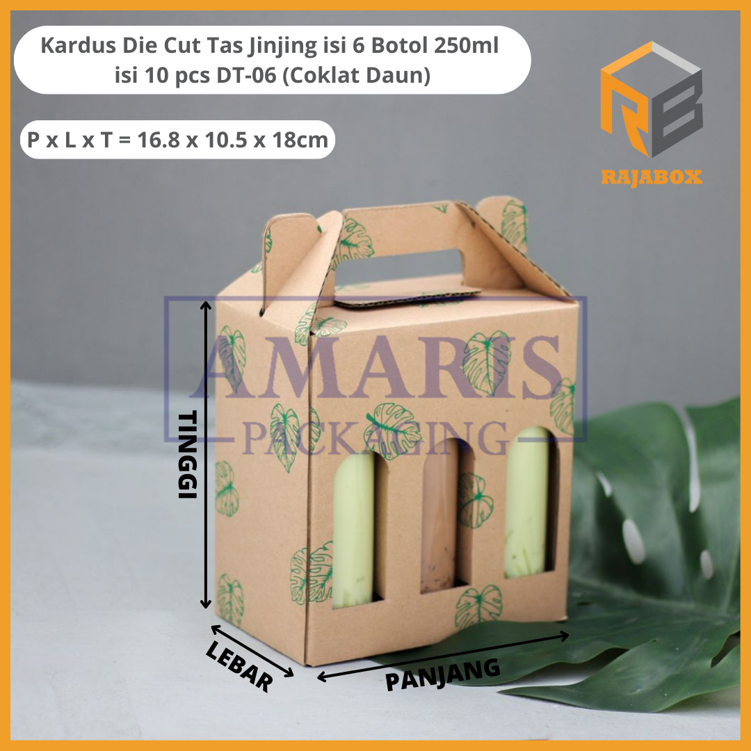 Jual Kardus Die Cut Tas Jinjing Botol 250ml x 6 Isi 10 Pcs DT-06 ...