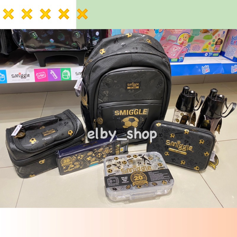 Jual Ready Smiggle Original 20th birthday Black Backpack lunchbag ...