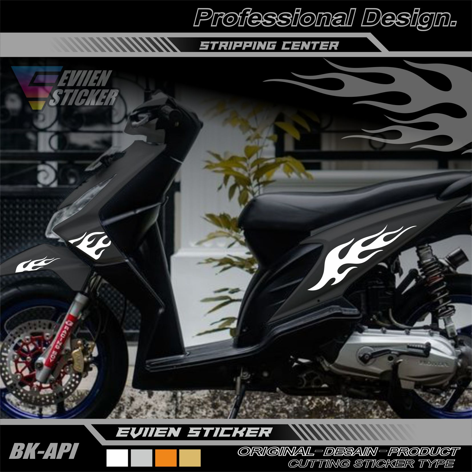 Jual STRIPING API BEAT KARBU CUTTING STICKER BK-API | Shopee Indonesia