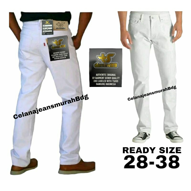 Jual JEANS PRIA STANDAR REGULAR FIT PUTIH 28-38 / JEANS PRIA PUTIH ...