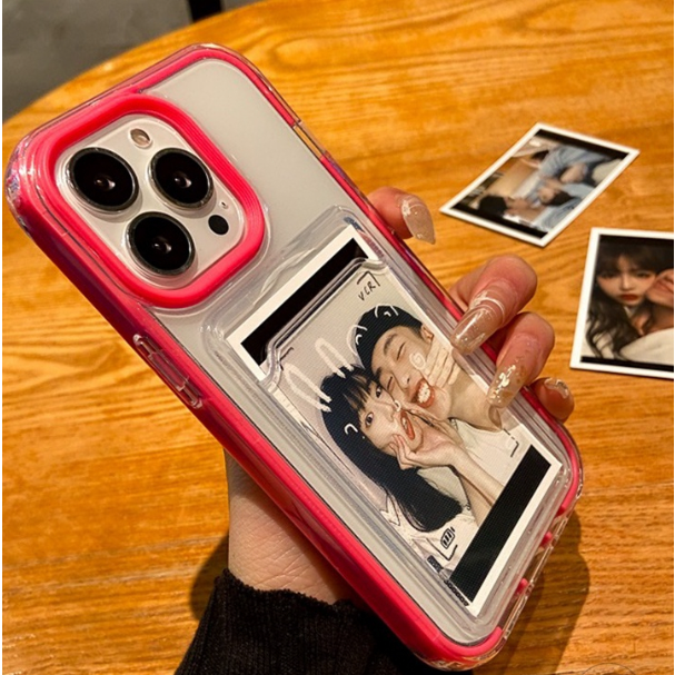 Jual 3in1 Card Holder Clear Casing Handphone Untuk Hp 15 14 13 12 11 ...