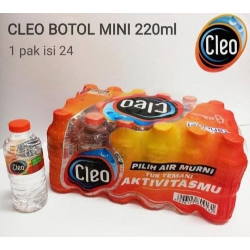 Jual Cleo Smart Air Minum Botol Kecil/Mini 220ml 1 krat isi 24 | Shopee ...