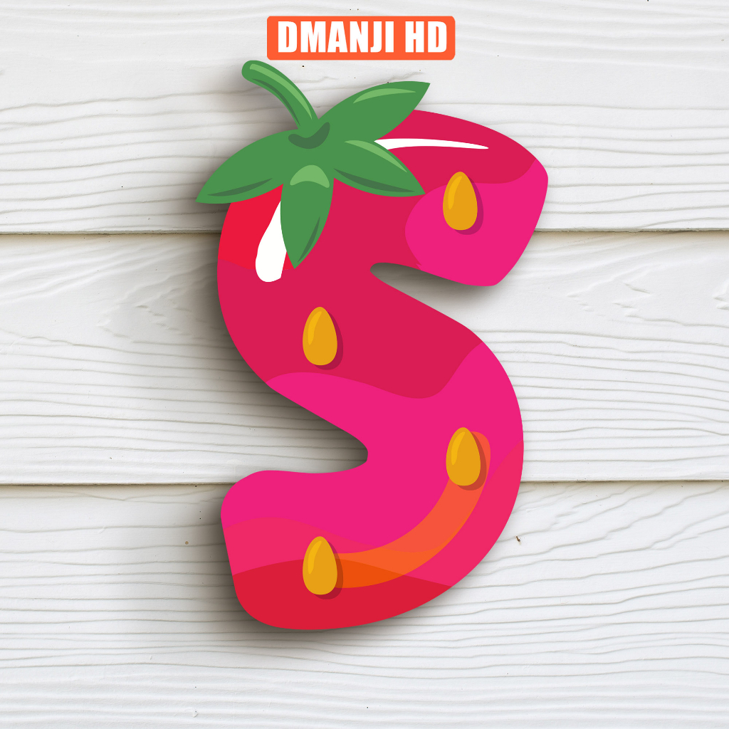 Jual DMANJI HD - Huruf kayu ukiran motif buah Strawberry | Hiasan ...