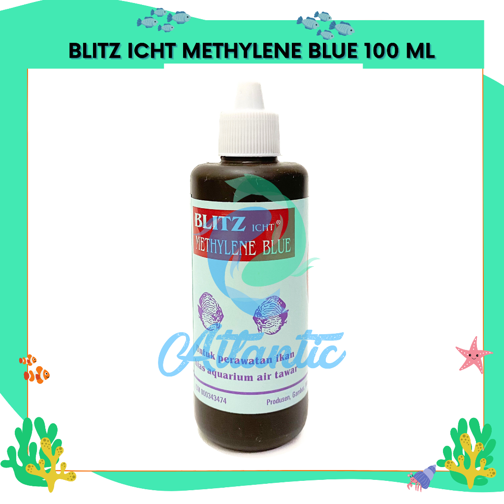 Jual Blitz Icht Methylene Blue Label Biru 100cc 100ml Obat Ikan Hias ...