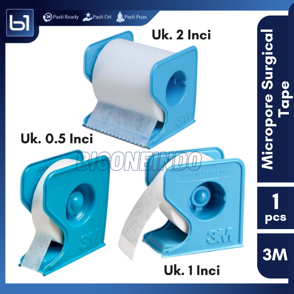 Jual 3M Micropore 2 inch 1 inch 0.5 inch, Plester Luka Medis 2 inci 1 ...