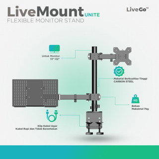 Jual LiveMount Unite Bracket Monitor TV Desk Mount Breket Braket ...