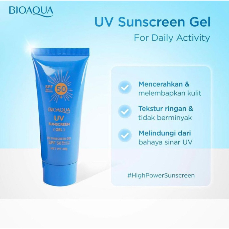Jual BIOAQUA UV Sunscreen Gel SPF 50 PA ++++ - 50gr | Shopee Indonesia