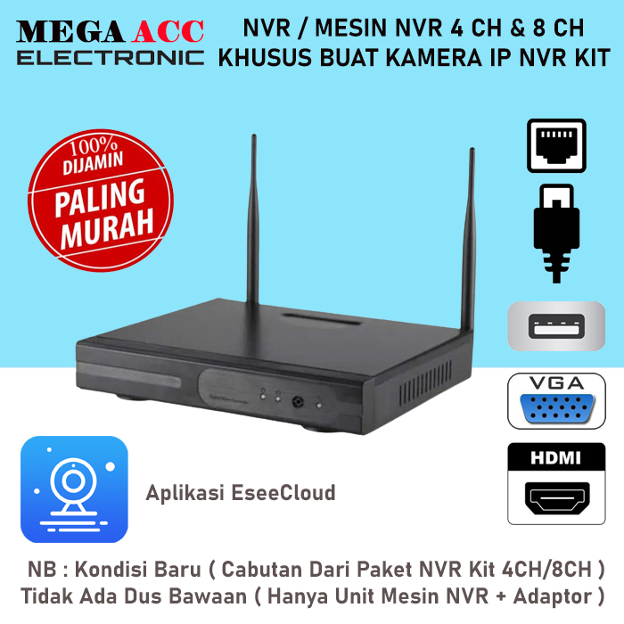 Jual NVR / MESIN NVR 4CH / 8CH KIT ( KHUSUS BUAT KAMERA IP NVR KIT 4CH ...