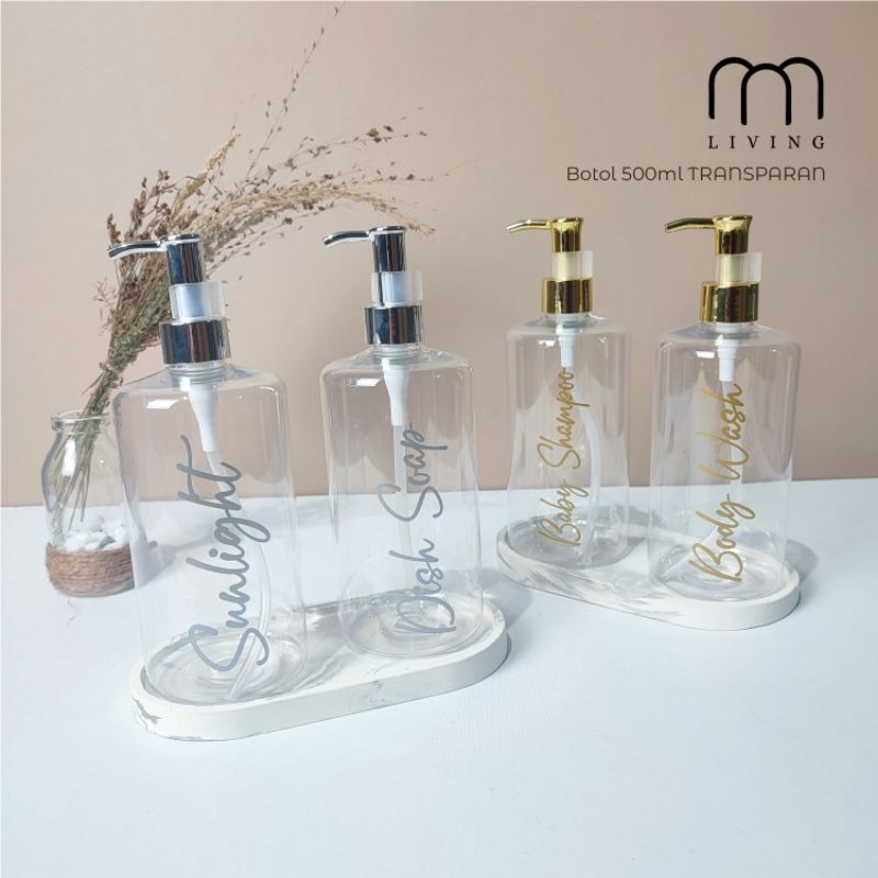 Jual Botol Sabun Aesthetic 500ML Transparan | Shopee Indonesia
