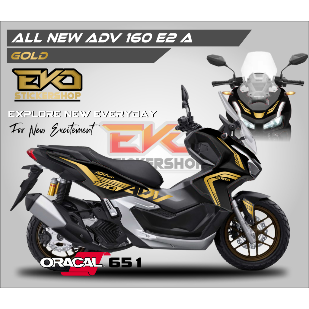 Jual Sticker ADV 160 HITAM Cutting Stiker ADV 2022 2023 Kode E2 ...