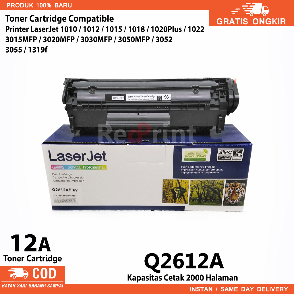 Jual Toner Cartridge 12A Compatible Printer LaserJet 1010,1020, 3015 ...