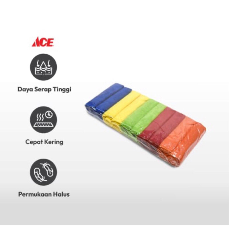 Jual ACE KAIN LAP SET MICROFIBER 30x30 CM PROCLEAN/LAP MOTOR/LAP DAPUR ...