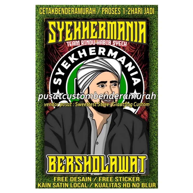 Jual BENDERA SYEKHERMANIA 90X60CM, PROMO, TERLARIS, DESAIN TERBARU ...
