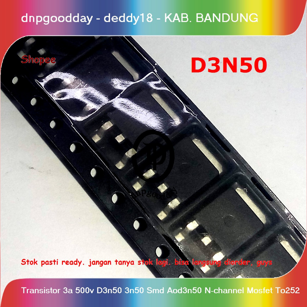 Jual Transistor 3a 500v D3n50 3n50 Smd Aod3n50 N-channel Mosfet ...