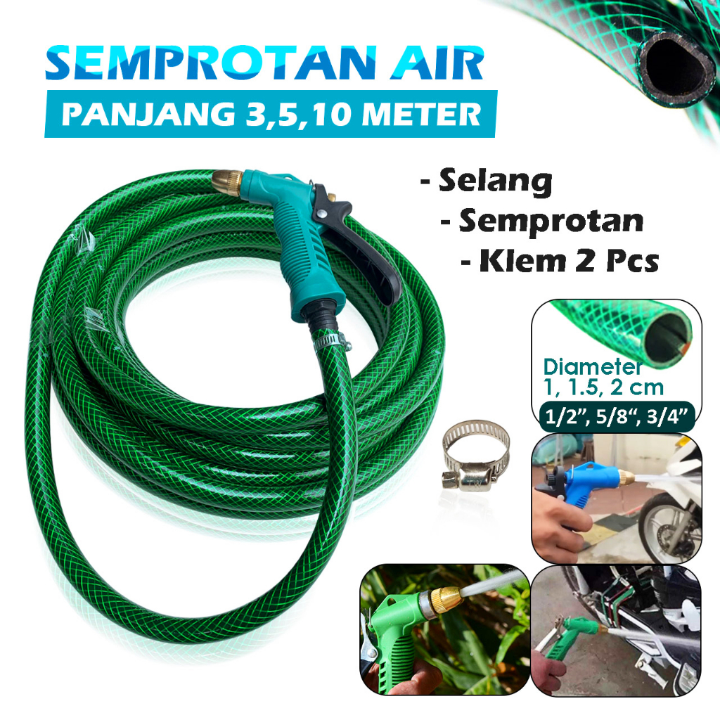 Jual Paket Selang Serat Benang Anti Lumut Selang Benang Ukuran 1/2 - Selang Air Anti Tekuk FREE ...