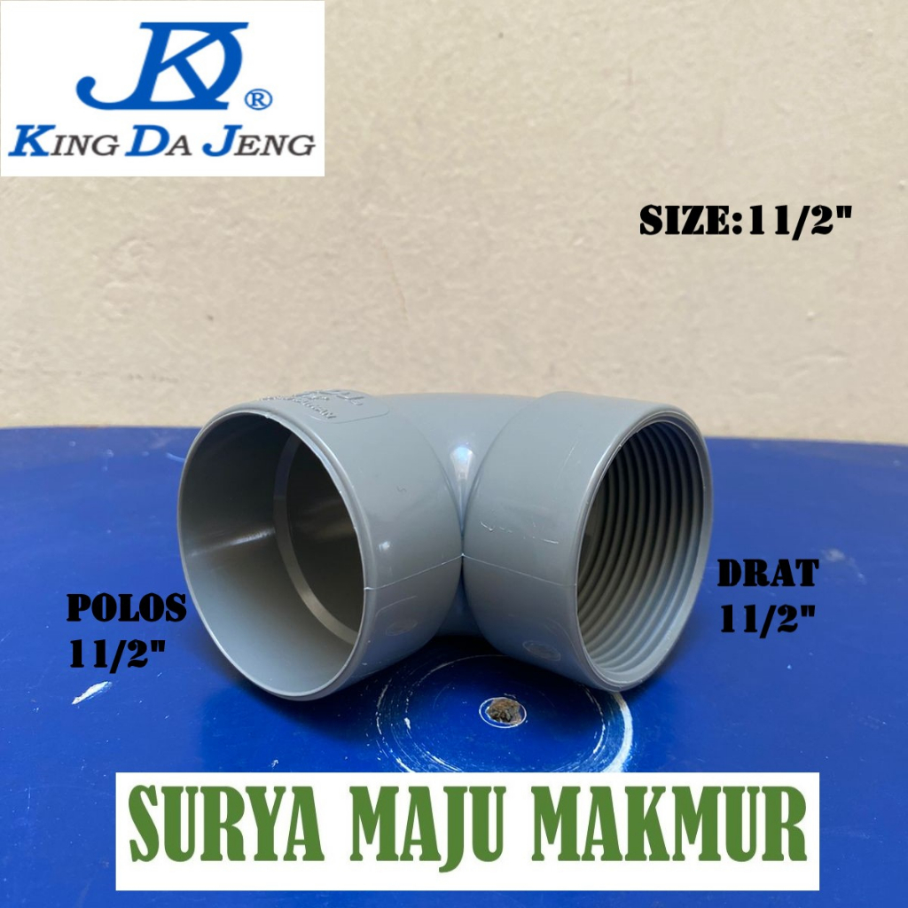 Jual Keni Drat Dalam 1 1/2 inch - Faucet Elbow PVC 1.5 inch Knie Knee L ...