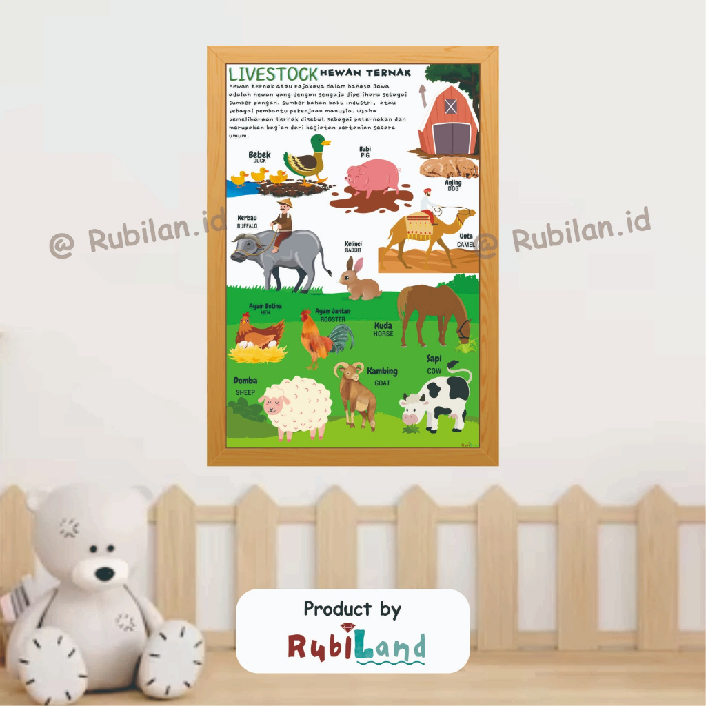 Jual Poster Belajar Wife and Clean Tema Hewan Ternak | Shopee Indonesia