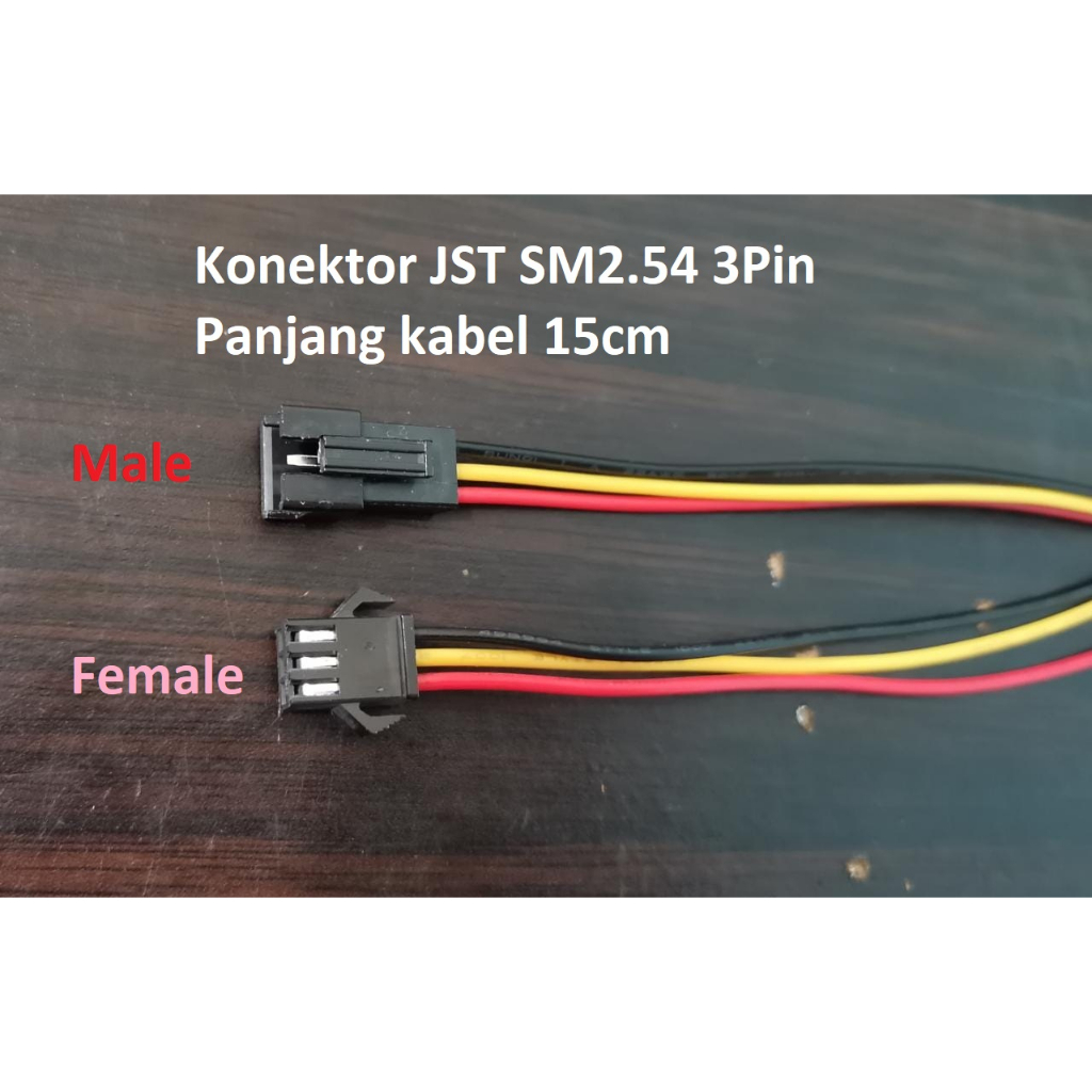 Jual 15cm Konektor JST SM-3P SM 3P 3Pin Soket Hitam Baterai Lampu LED rc mainan | Shopee Indonesia