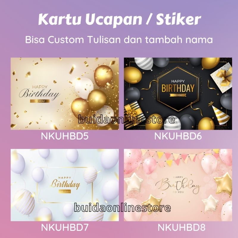 Jual Motif B Kartu Ucapan Happy Birthday Stiker Selamat Ulang Tahun ...