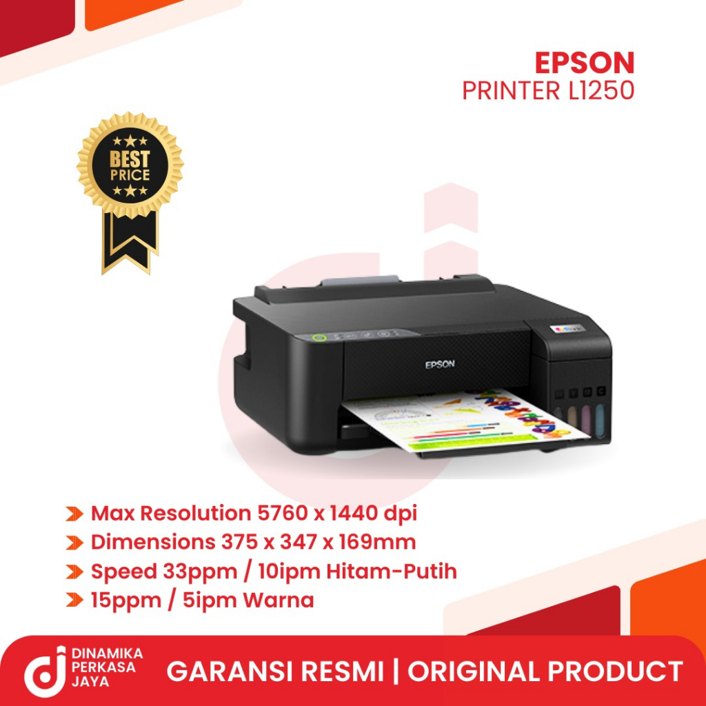Jual PRINTER EPSON ECOTANK L1250 PRINT WIFI Wireless Ink Tank INFUS TINTA | Shopee Indonesia