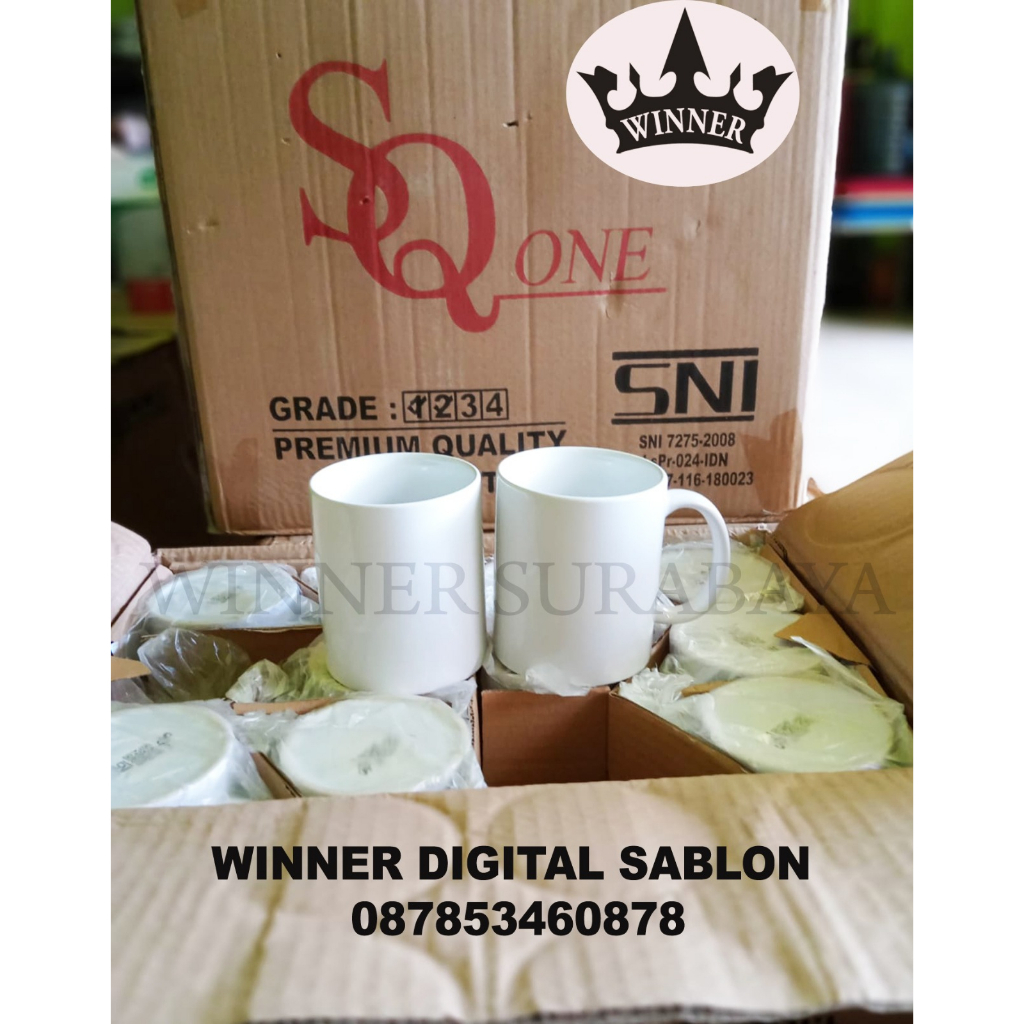 Jual MUG SUBLIM PUTIH POLOS SUPERWHITE / MUG COATING PUTIH POLOS / MUG ...