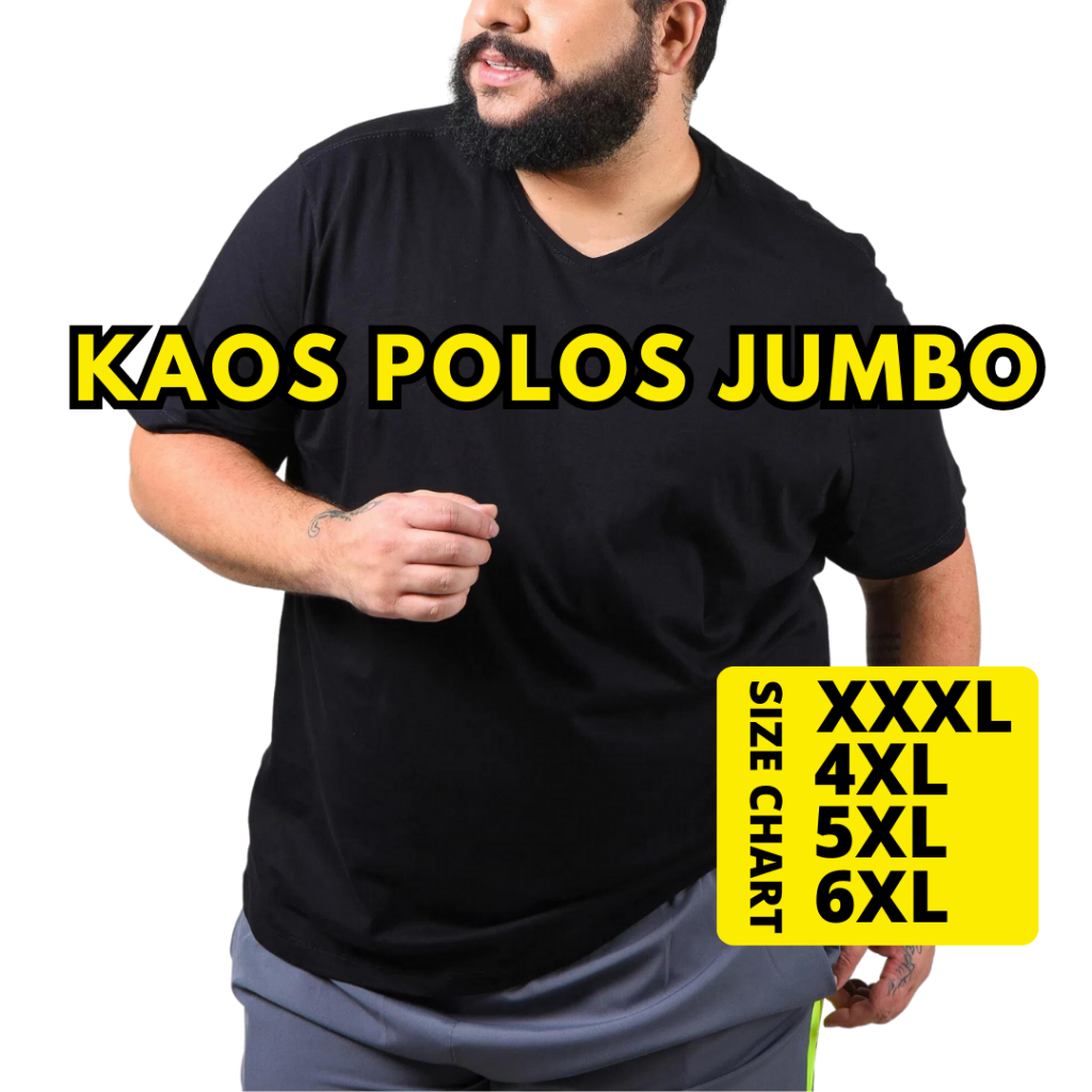 Jual KAOS POLOS PRIA JUMBO DAN WANITA LENGAN PENDEK BIGSIZE /KAOS PRIA POLOS JUMBO 3XL 4XL 5XL ...