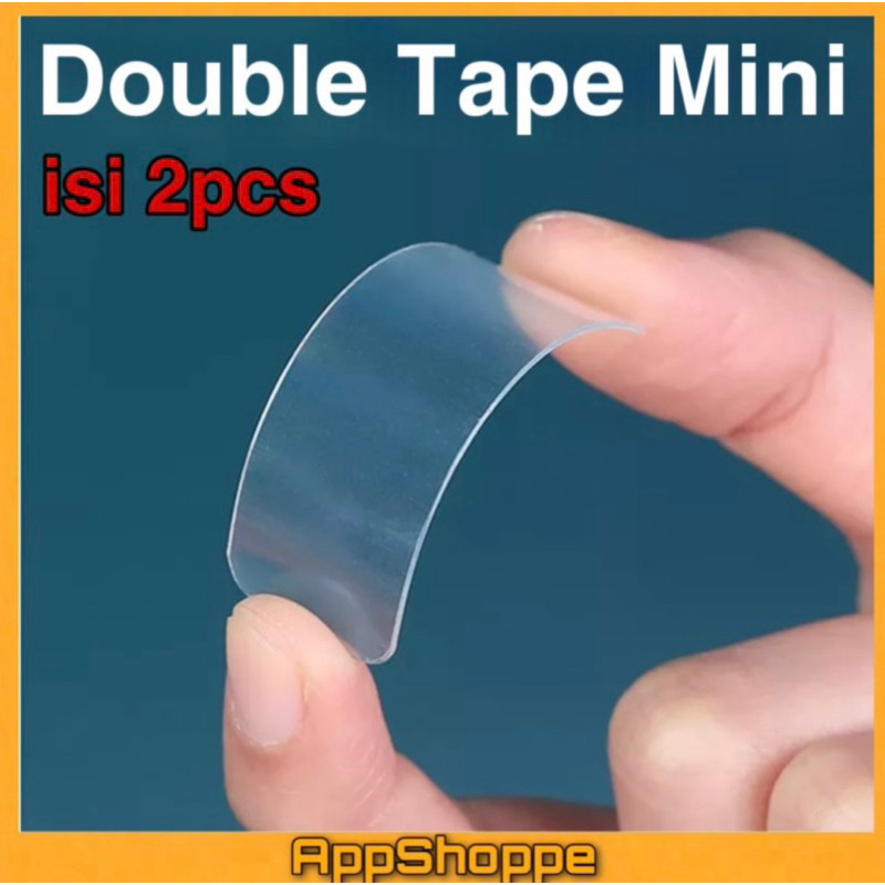 Jual Double Tape Mini Isi 2pcs Stiker Dinding Perekat Transparent ...