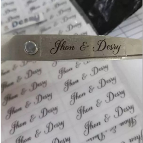 Jual Stiker / label nama transparan souvenir. Stiker wedding ...
