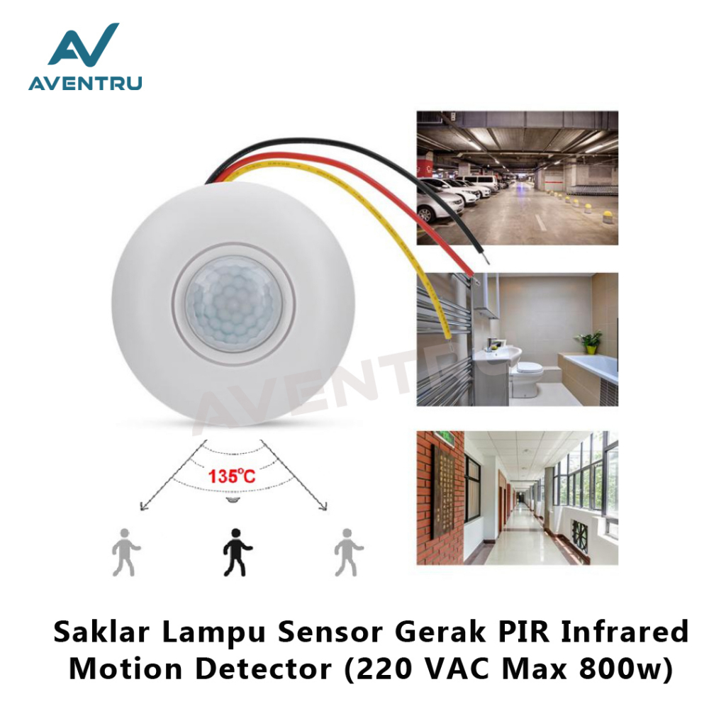 Jual Saklar Lampu Sensor Gerak Pir Switch Otomatis Motion Detector