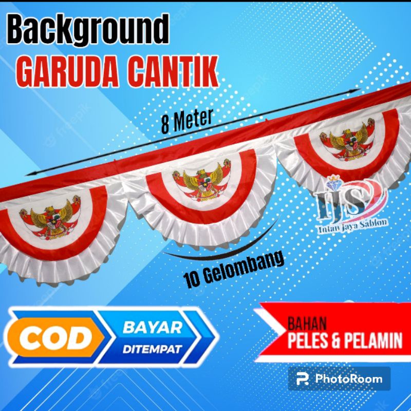 Jual BENDERA BACKGROUND GARUDA MERAH PUTIH 10 GELOMBANG/UMBUL UMBUL BENDERA GELOMBANG | Shopee ...