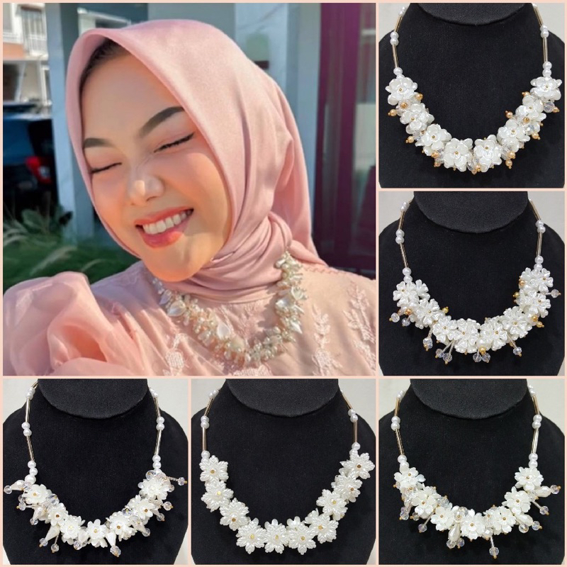 Jual CRYSTAL BEADS NECKLACE / KALUNG DAILY HIJAB FASHION / KALUNG ...
