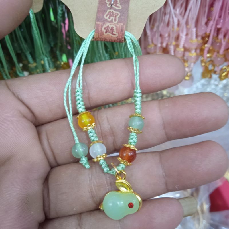 Jual Gelang Tali Serut Tali Merah Kombinasi Batu Giok | Shopee Indonesia